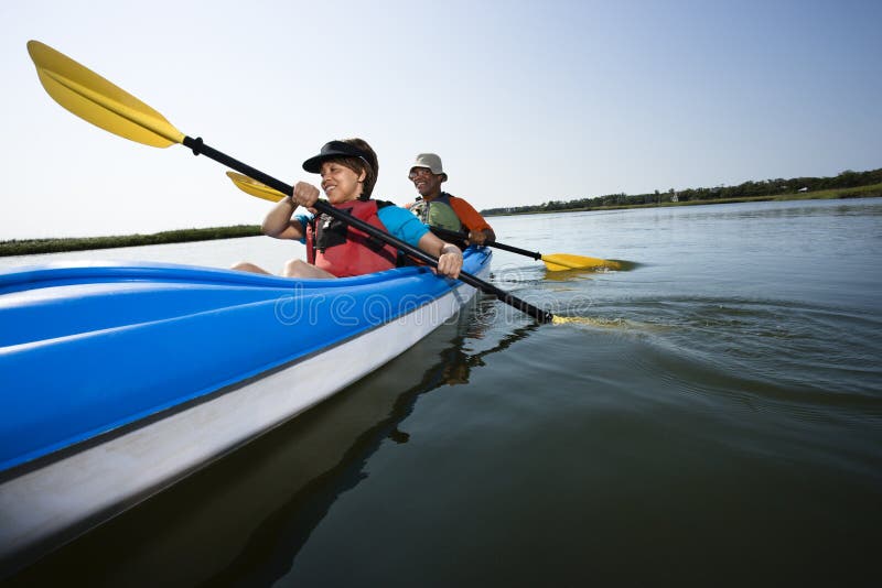 Couple kayaking. stock image. Image of copy, leisure, adult - 3470609