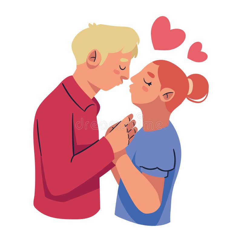 Couple kissing romance stock vector. Illustration of happy - 309617216