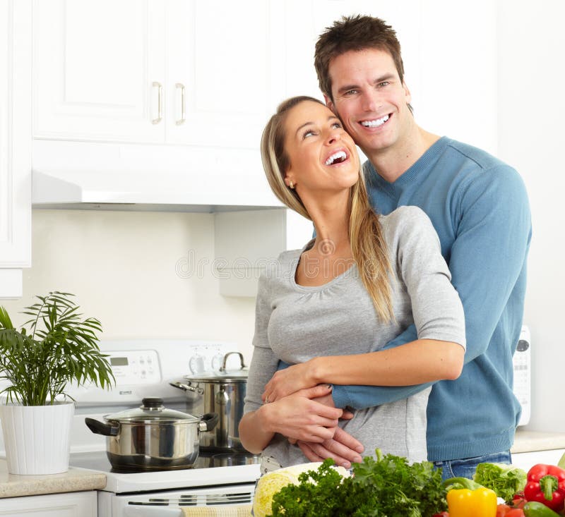 Young Couple Cooking Together Stock Photo - Image of family, beauty ...