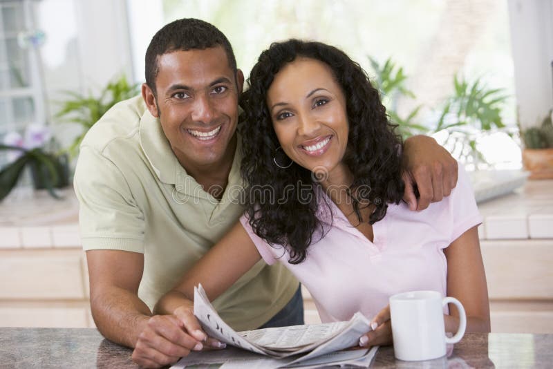 Happy Couple Cooking in the Kitchen - Horizontal Stock Photo - Image of ...