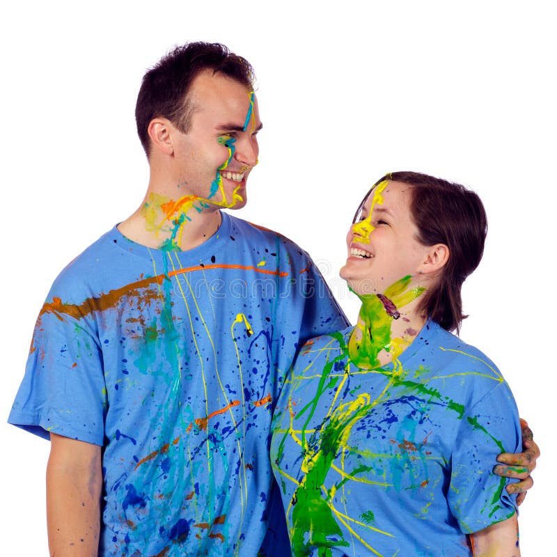 Paint Fight stock photo. Image of mess, artist, messy - 18791352