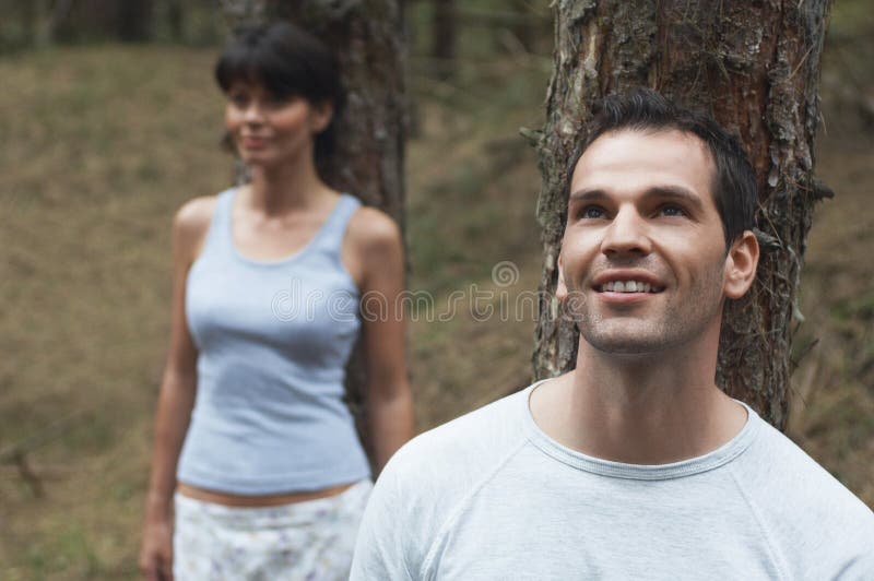 Man Yelling All Alone in Woods Stock Image - Image of adult, panic ...