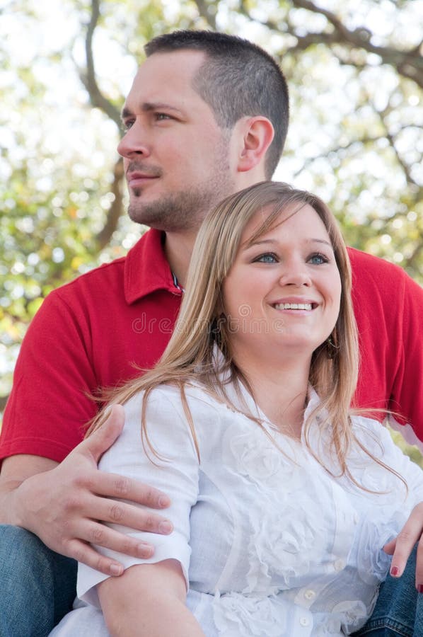 Couple Looking in the Distance Stock Image - Image of lying, lifestyle ...