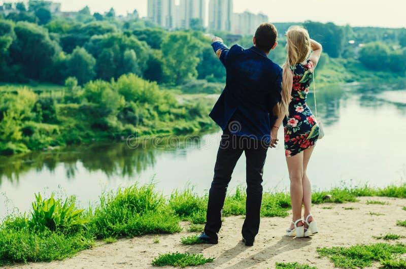 Couple Looking into the Distance Stock Image - Image of beautiful, look ...