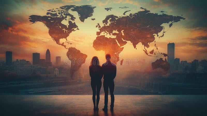 Next Travel Destination and Map of the World Stock Illustration ...