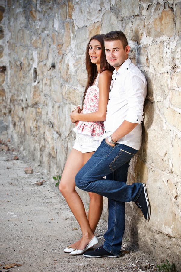 Couple in love stock image. Image of love, wall, facade - 25834157