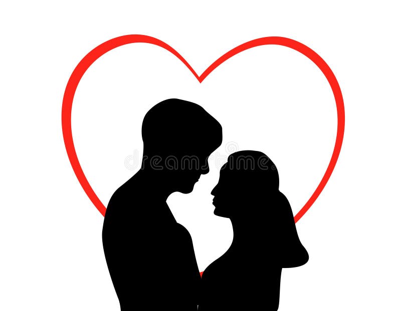 Loving Couple Silhouette Stock Vector Illustration Of Relationship