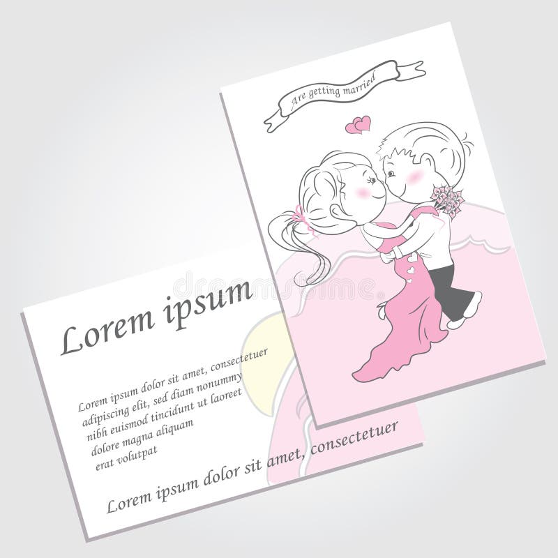 Couple in Love, Background, Wedding Invitation, Vector. Stock Vector ...