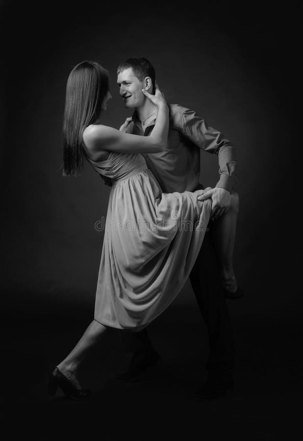 Couple in Love Dancing in the Studio Stock Image - Image of male, happy ...