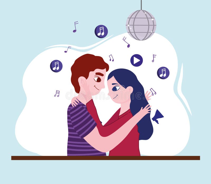 Couple love dancing stock vector. Illustration of girl - 224098599