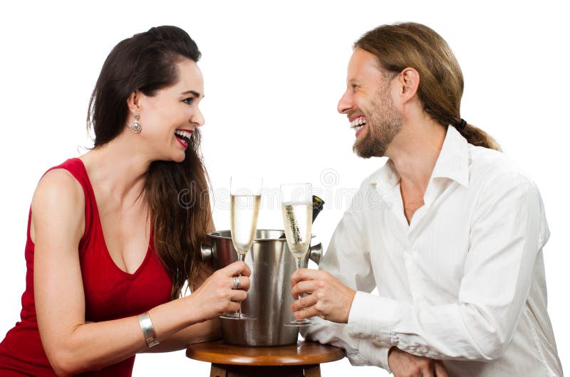 Couple in Love Doing Cheers Stock Image - Image of holiday, caucasian ...