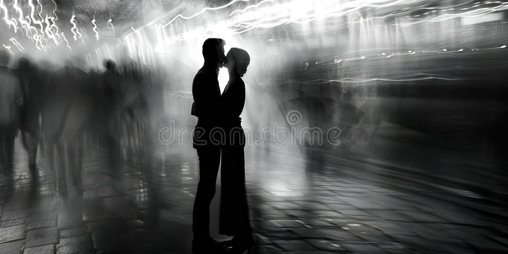 Couple in Love with an Embrace Abstract Background Stock Image - Image ...