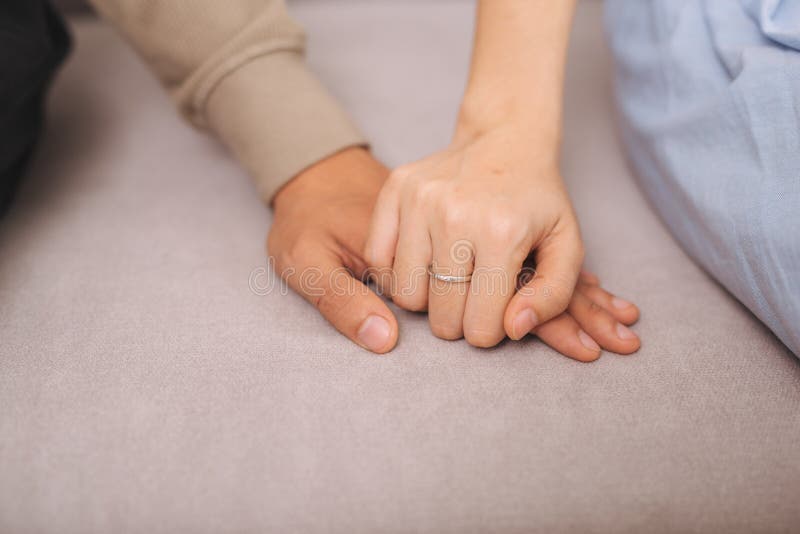 Couple in Love. Hands in Hands Stock Image - Image of touching, closeup ...