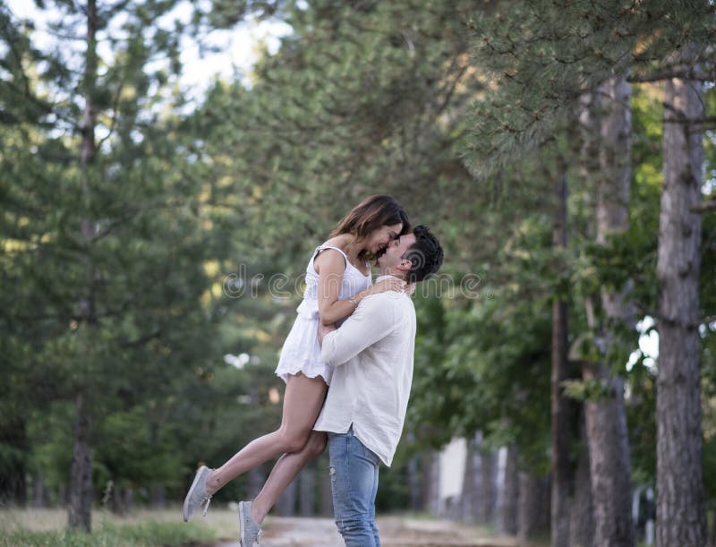 Couple in Love Having Fun in a Park Stock Image - Image of boyfriend ...