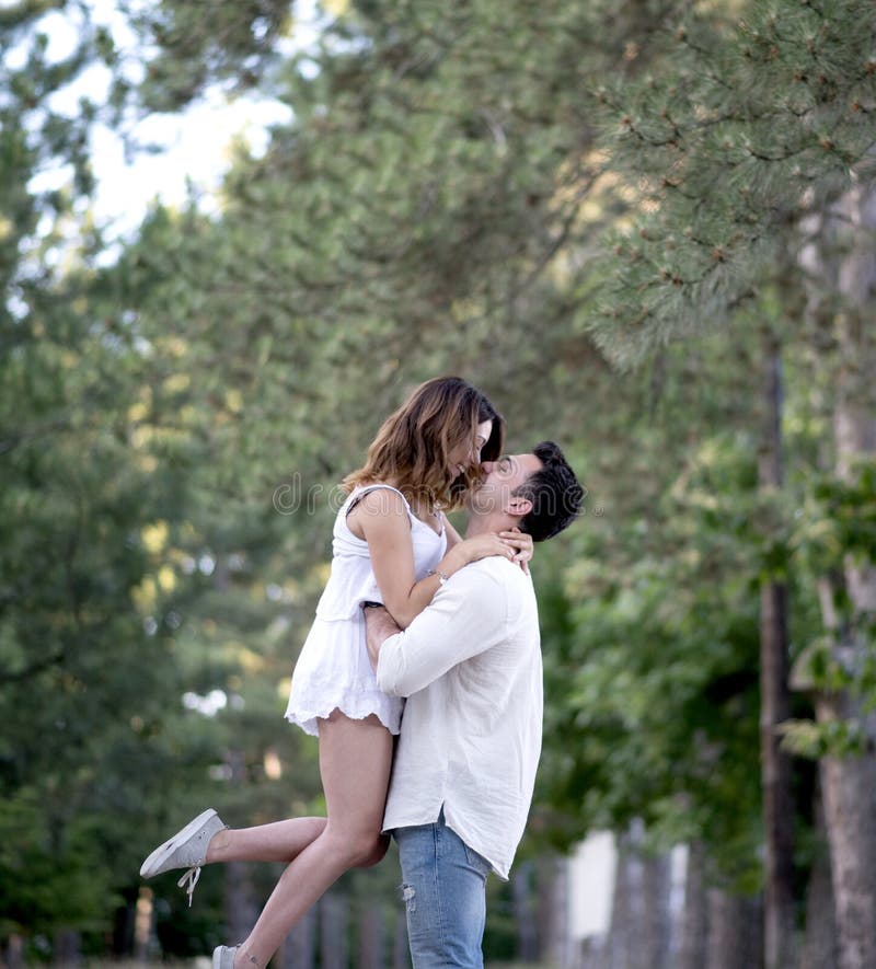 Couple in Love Having Fun in a Park Stock Image - Image of female ...