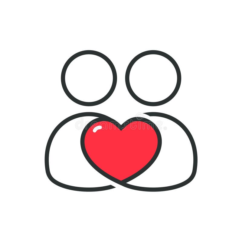 Couple Love Icon. Illustration Vector Stock Vector - Illustration of ...