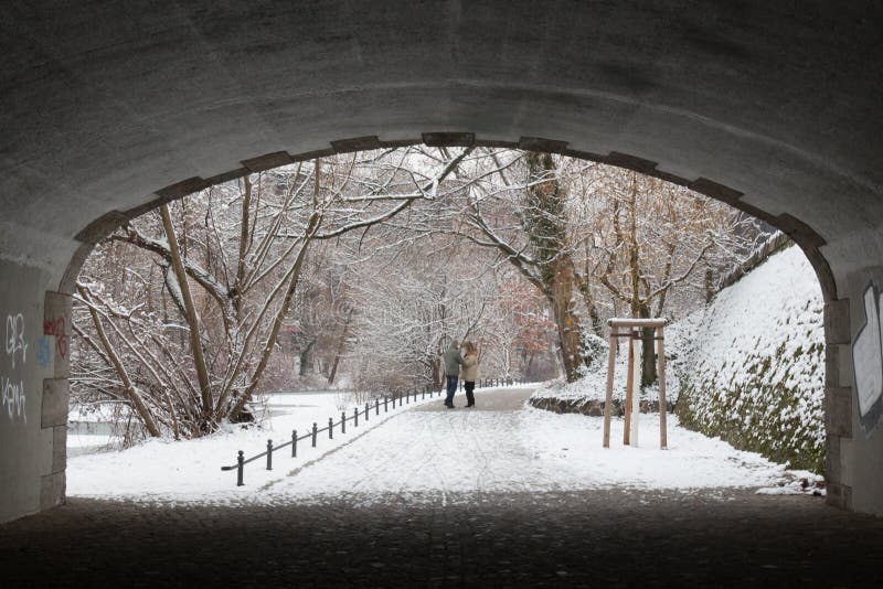 Couple in Love Making a Selfie in the Snow Stock Photo - Image of girl ...