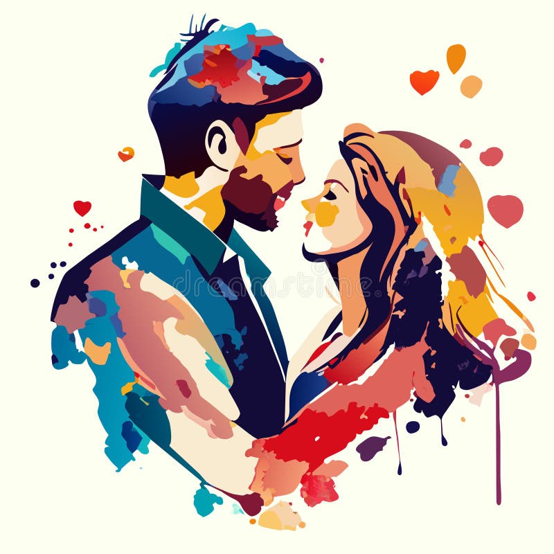 Couple In Love A Man And A Woman In Love Vector Illustration Stock