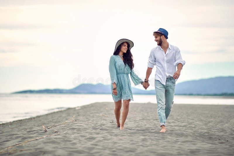 A Couple in Love in a Pleasant Walk Stock Image - Image of outdoors ...