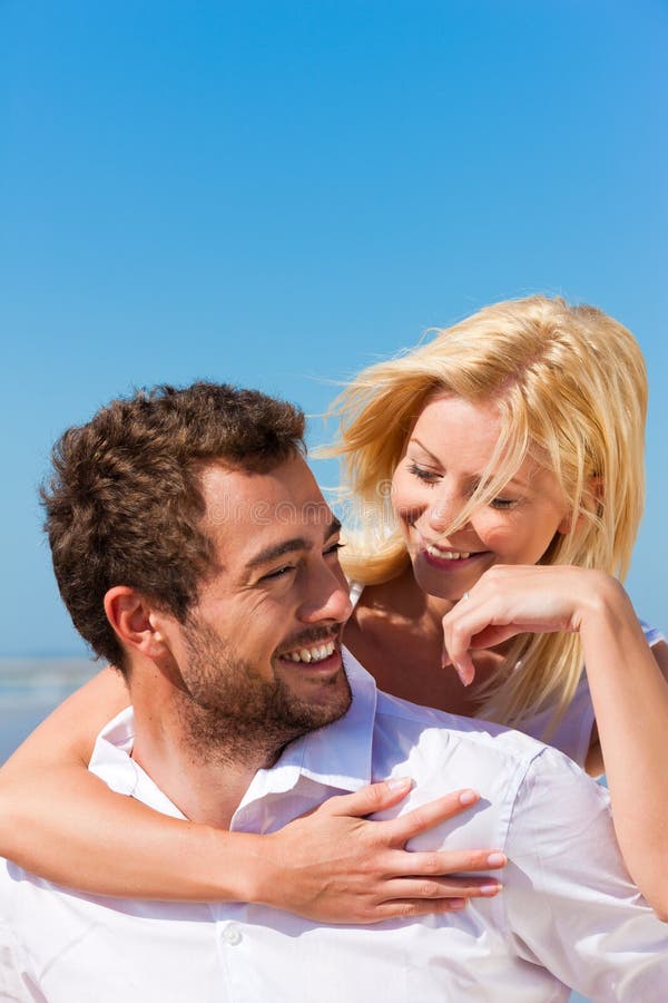 Couple in Love on Summer Beach Stock Image - Image of boyfriend, loving ...