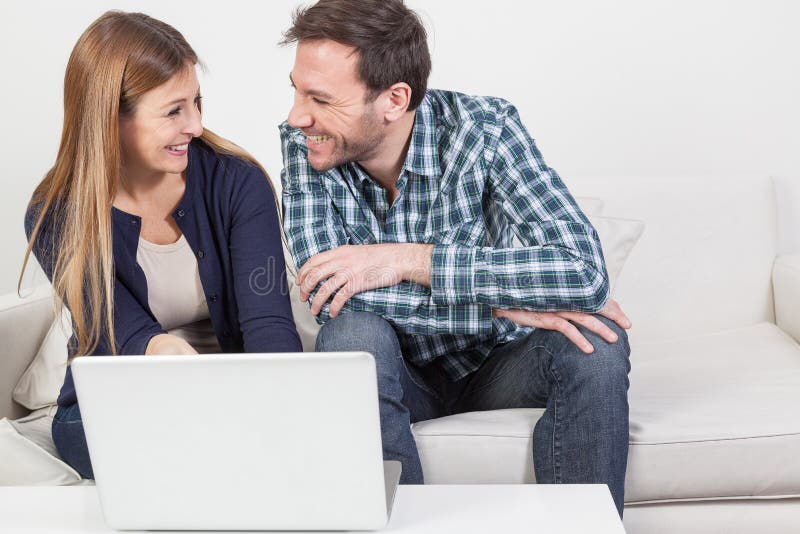 Couple in Love Using the Computer Stock Photo - Image of wife, ipad ...