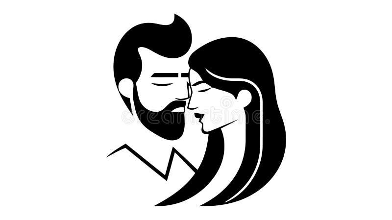 Couple in Love, Vector Logo on White Background Stock Vector ...