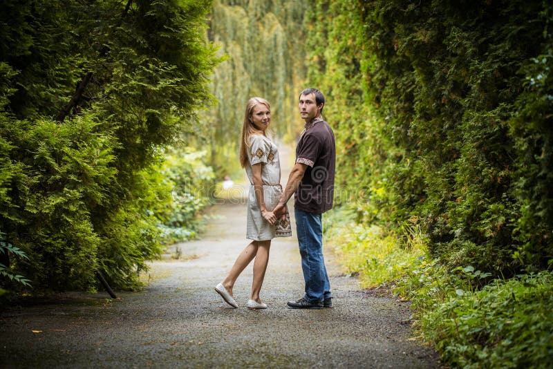 Couple love walk stock photo. Image of boyfriend, park - 48305704