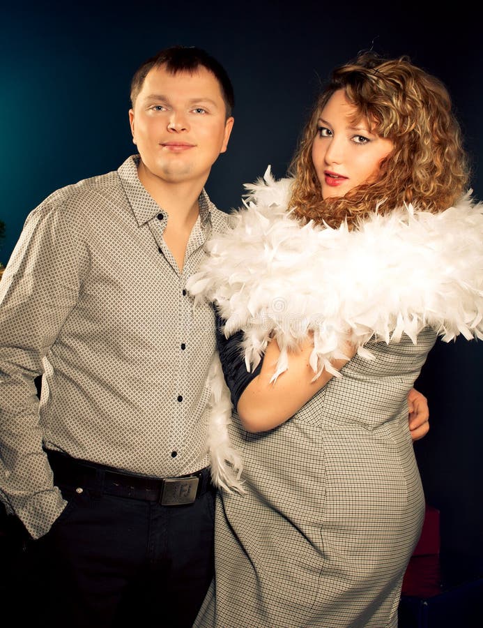 Couple in Love Wearing. PLus Size Woman Stock Photo - Image of party ...