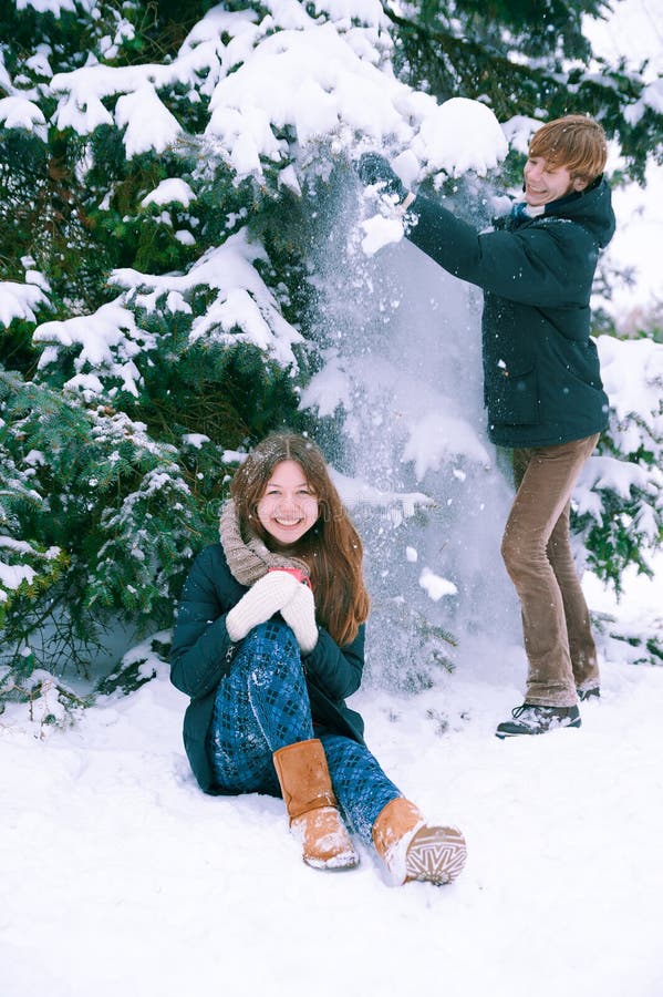 Couple in love in winter stock image. Image of hair, leisure - 30421807