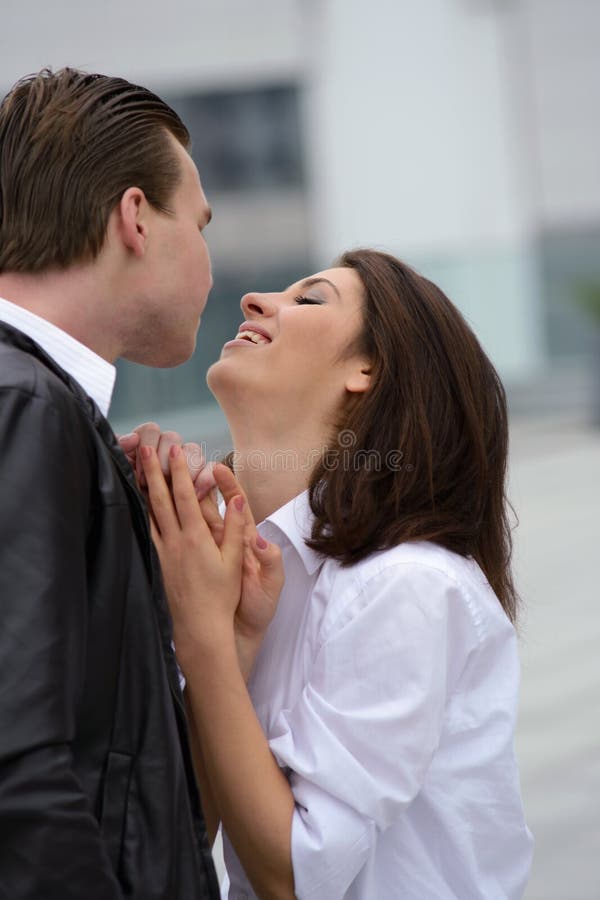 Affectionate Love Couple Over White Stock Image - Image of female ...