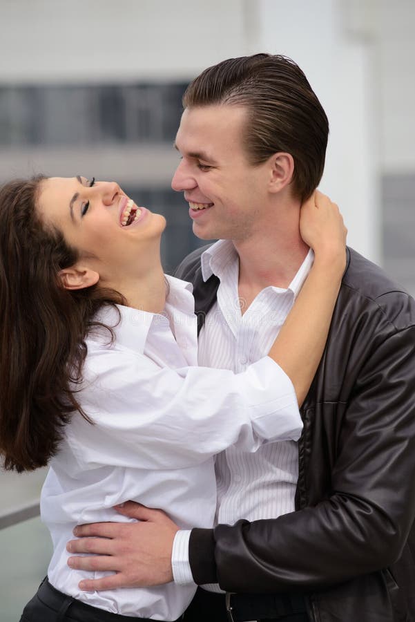 Affectionate Love Couple Over White Stock Image - Image of female ...