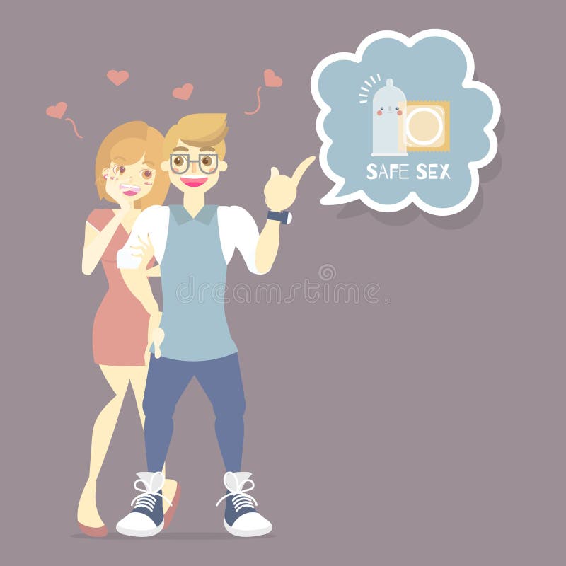 Couple Lover Man And Woman With Condom Prevention Of Hiv Aids