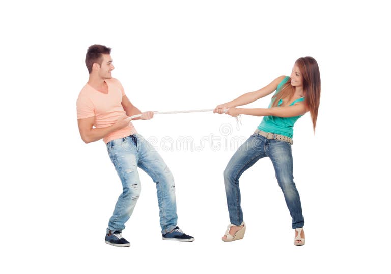 Lovers Pulling Strained Rope Stock Photos - Free & Royalty-Free Stock ...