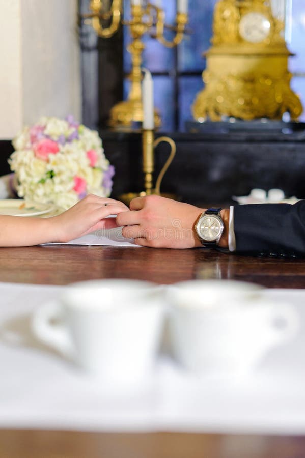 Couple in Luxury Cafe stock photo. Image of agreement - 35751670