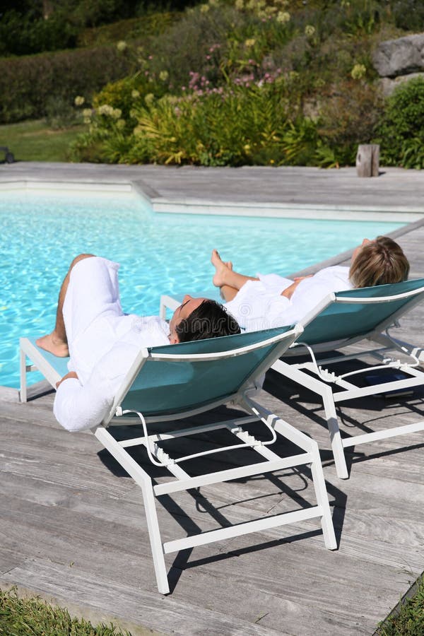 Couple in Luxury Resort Relaxing Stock Photo - Image of luxury, view ...
