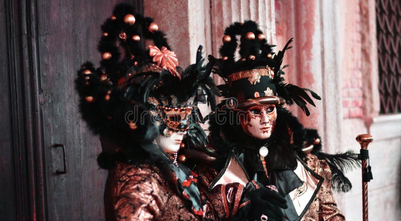 A Couple in Masks for the Carnival Editorial Stock Image - Image of ...