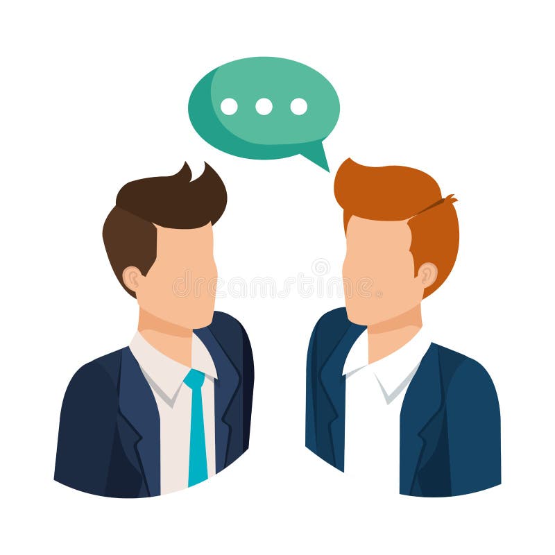 Couple of Men with Speech Bubble Stock Vector - Illustration of persons ...