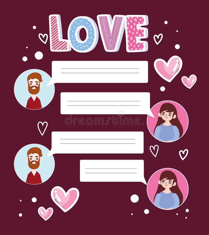 Couple messages love stock vector. Illustration of dating - 224116684