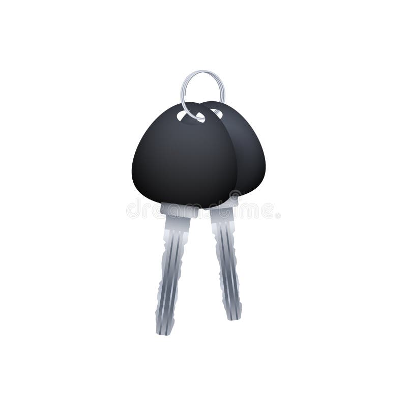 Couple Metallic Realistic Keys with Plastic Handle. Vector Illustration ...