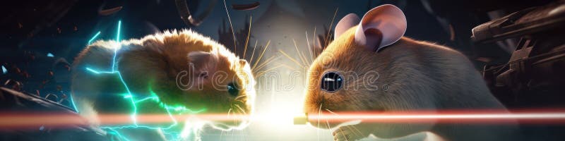 A Couple of Mice Standing Next To Each Other. Generative AI Image. Stock Illustration ...