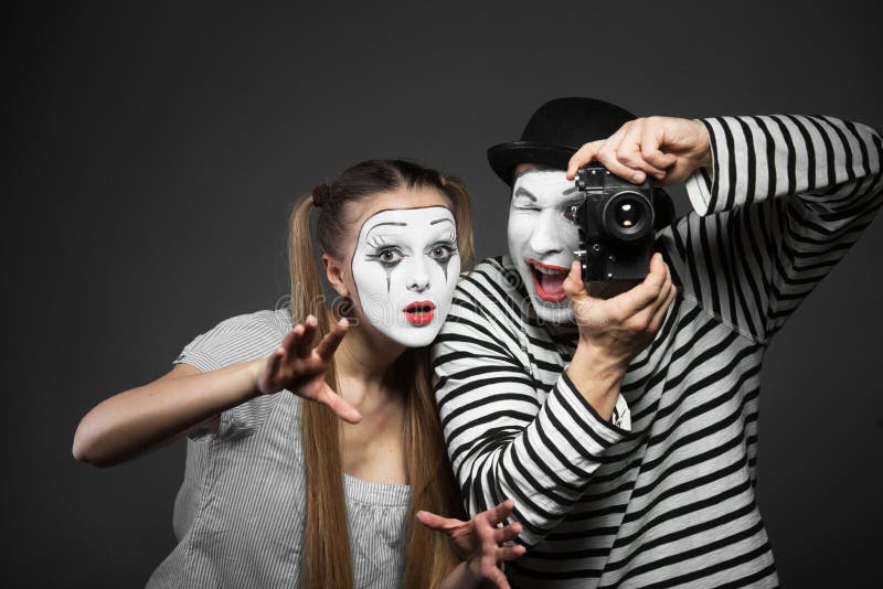 Couple of mimes stock photo. Image of mask, love, girlfriend - 55976502