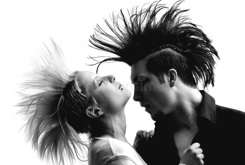 Couple with mohawk 1 stock photo. Image of hair, love - 30640468