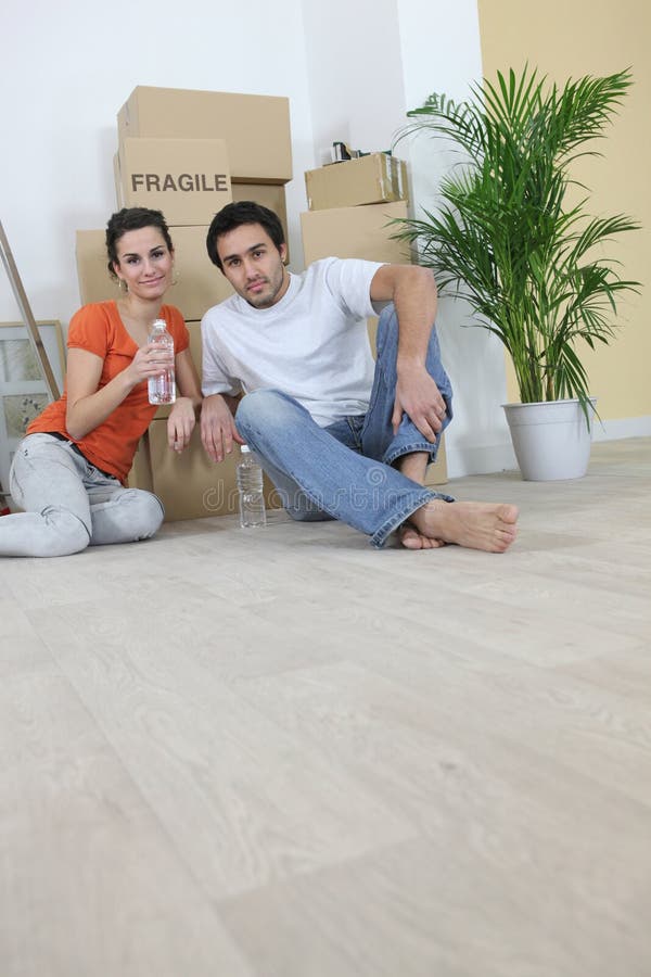 Couple on moving day stock image. Image of girlfriend - 26462131