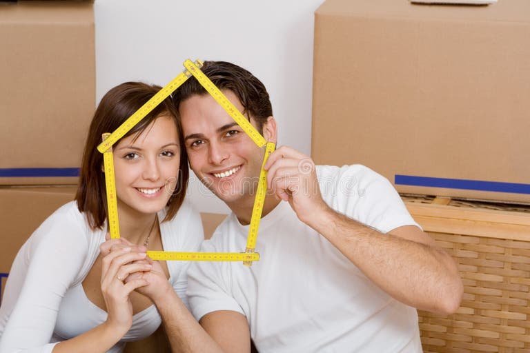 Couple Moving in First Home Stock Photo - Image of boxes, wife: 6951368