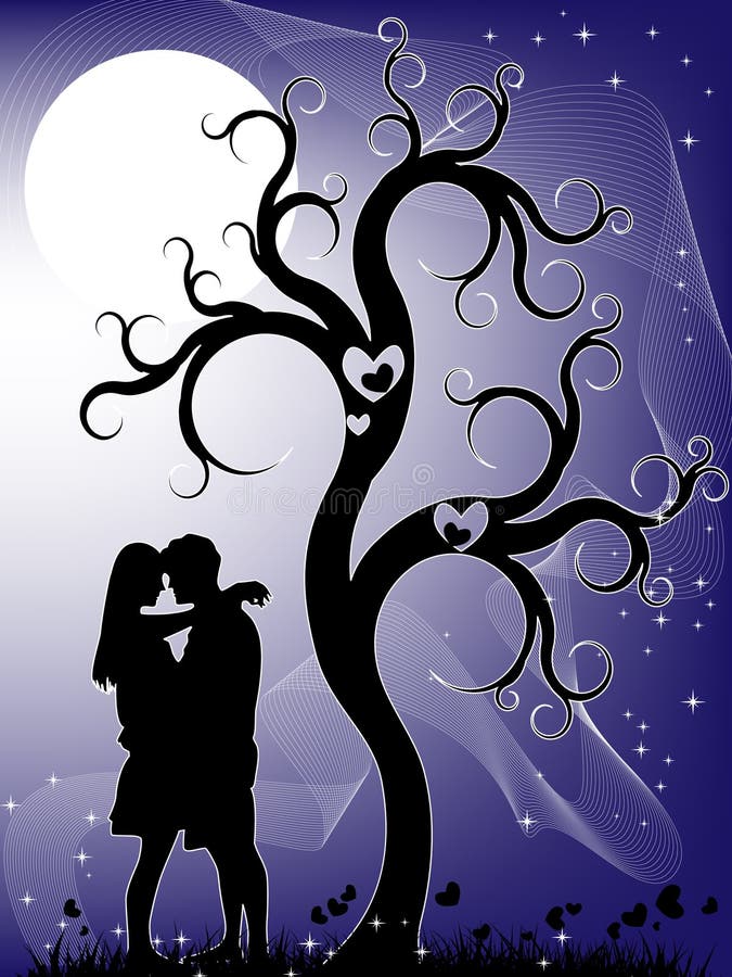 Couple at night stock vector. Illustration of couple - 17965969