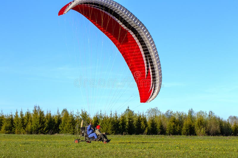 Paraglider flight. stock image. Image of fall, white - 159203247