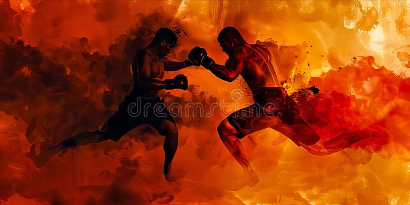 A Couple of People that are Fighting in the Fire Stock Image - Image of ...