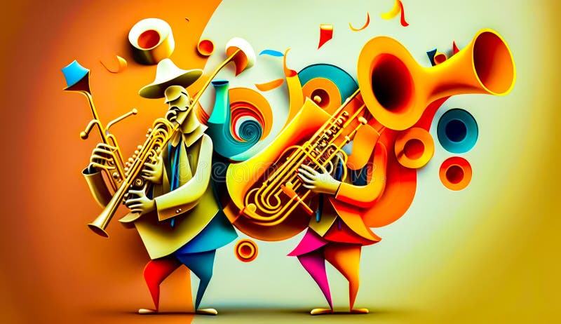 Couple of People that are Playing Some Musical Instruments. Generative ...