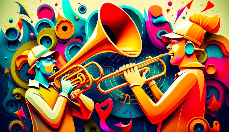 Couple of People that are Playing Some Musical Instruments. Generative ...