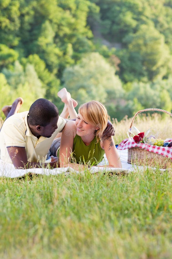 Couple picnicking in park stock image. Image of couple - 9558827